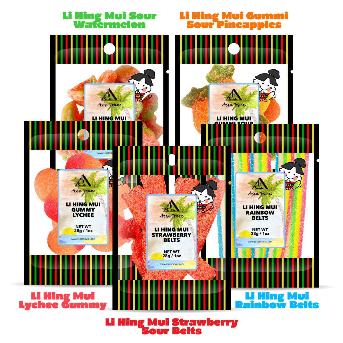 Li Hing Mui Gummy Candy Sampler Variety Pack — Snack Hawaii