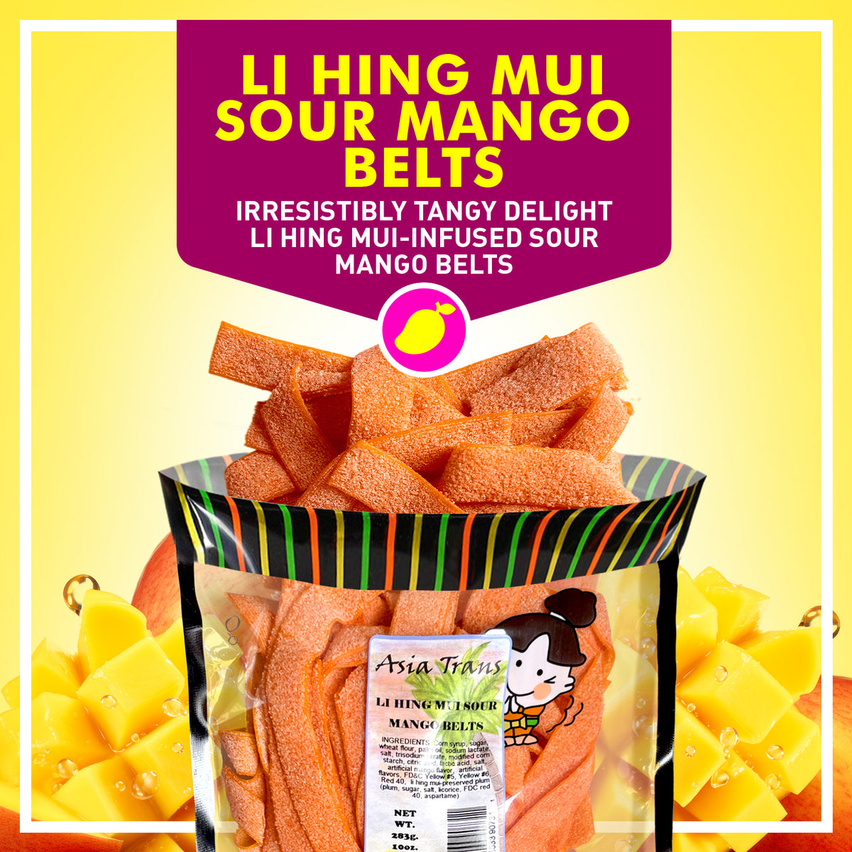 Li Hing Mui Sour Mango Belts — Snack Hawaii