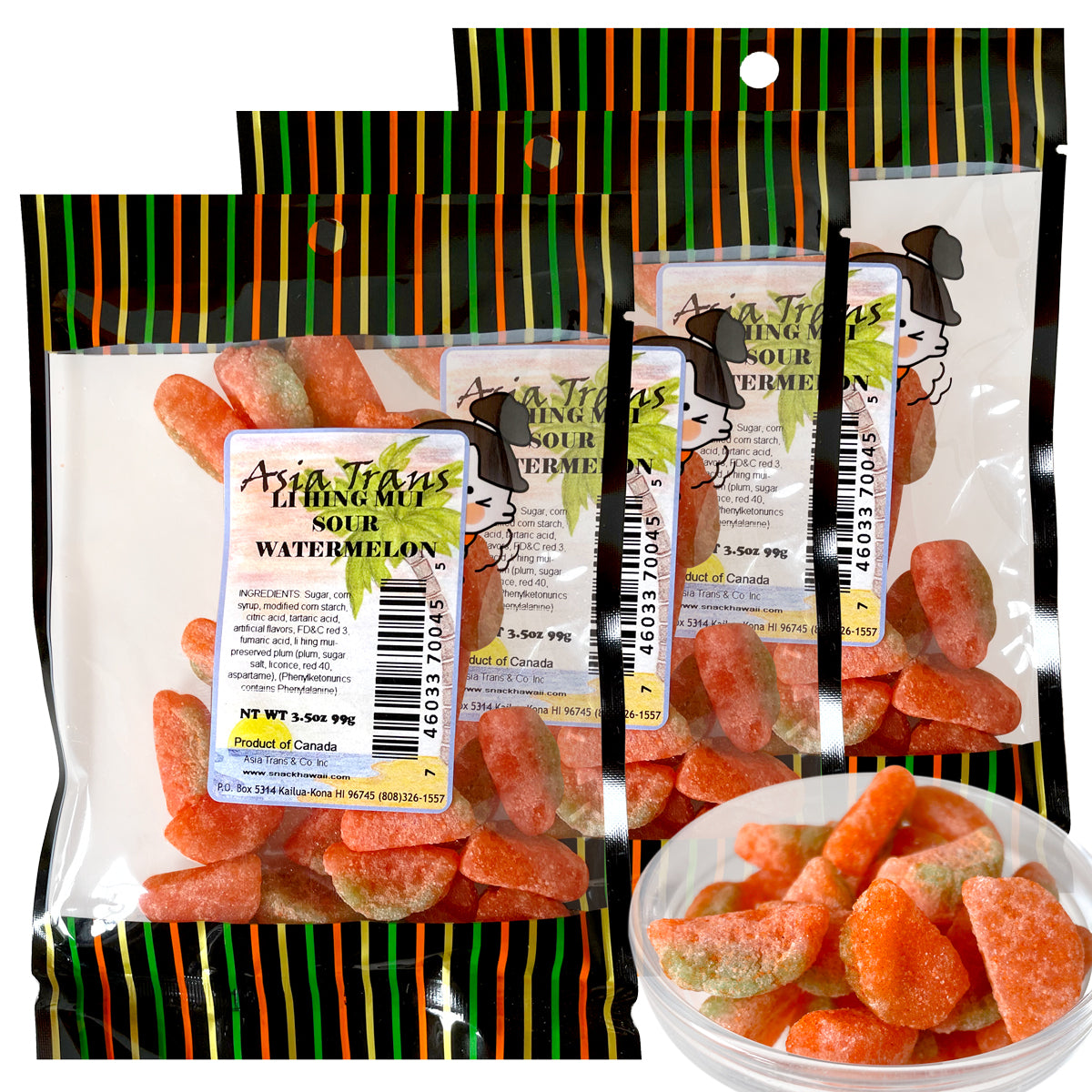 Li Hing Mui Sour Watermelon: Hawaiian Candy: Snack Hawaii