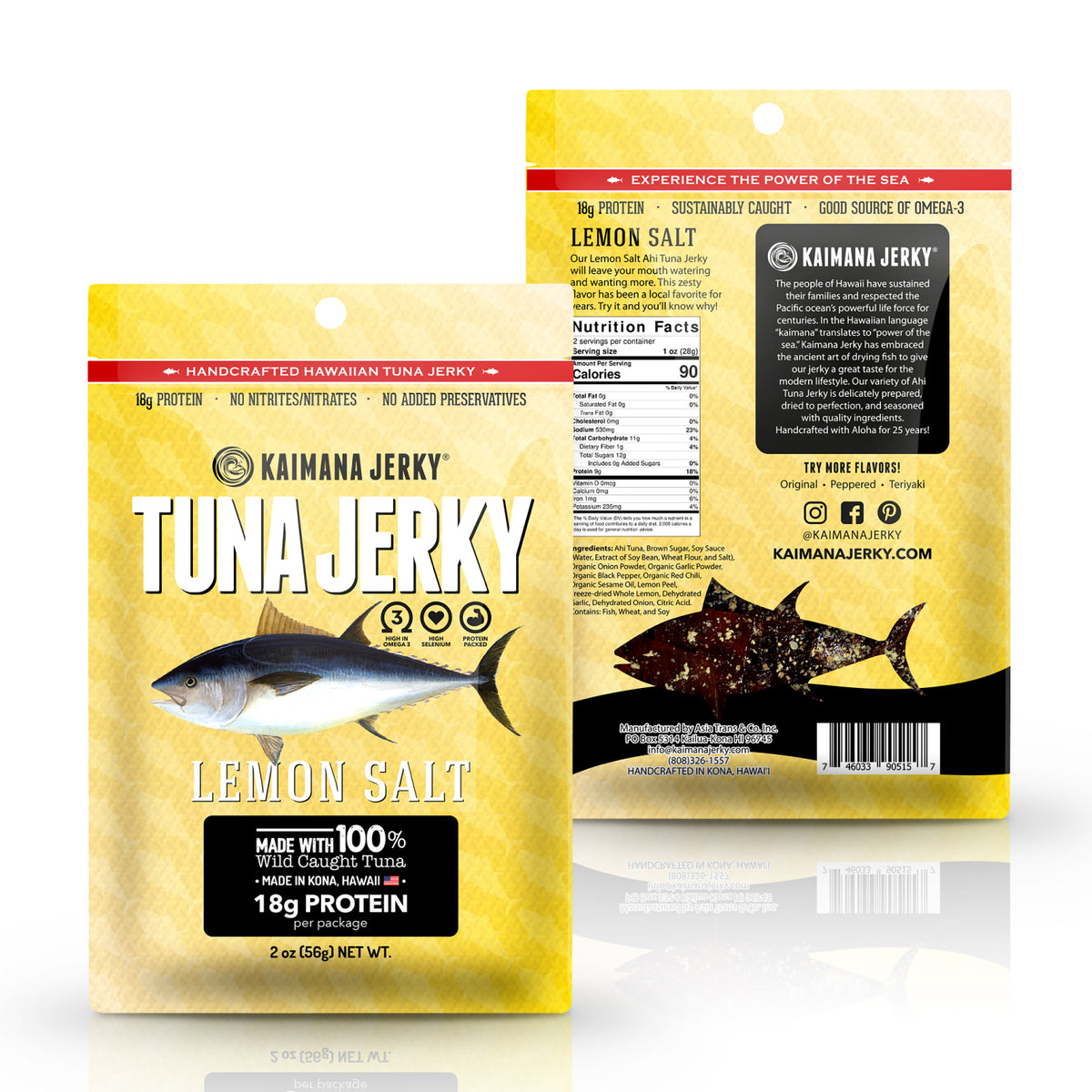 Lemon Salt Ahi Tuna Jerky, Kaimana Shop Online | Snack Hawaii