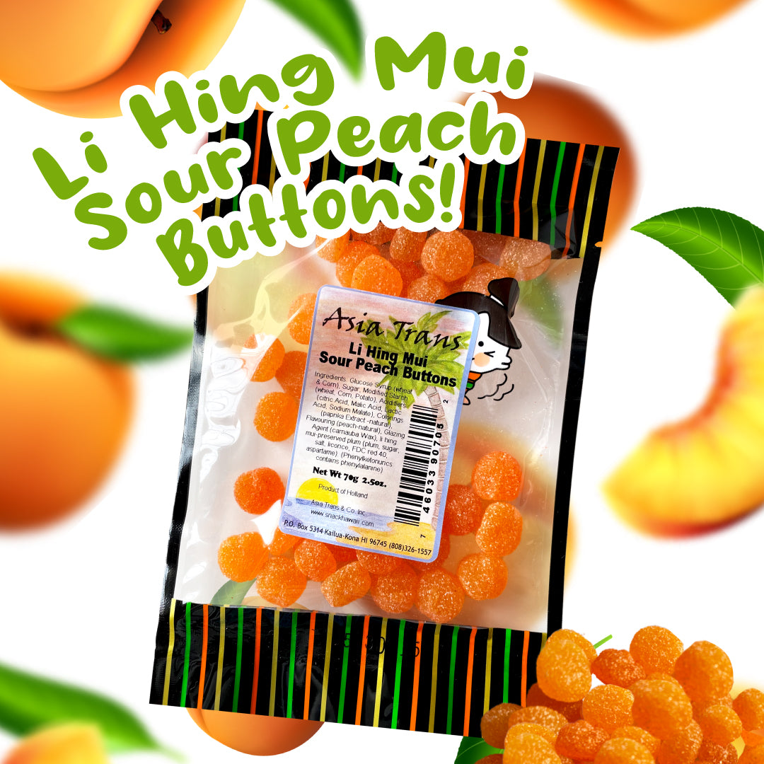 Li Hing Mui Sour Peach Buttons: Hawaii Snacks: Snack Hawaii