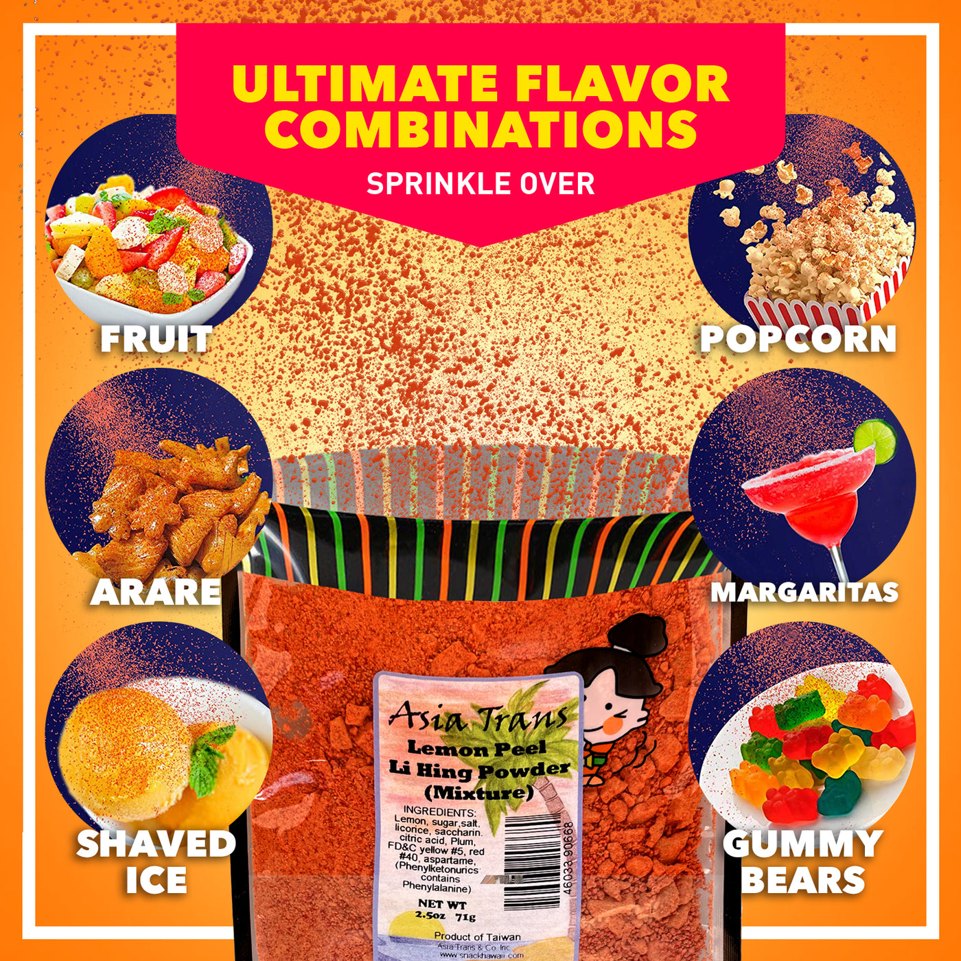 Lemon Peel Li Hing Powder Mixture — Snack Hawaii