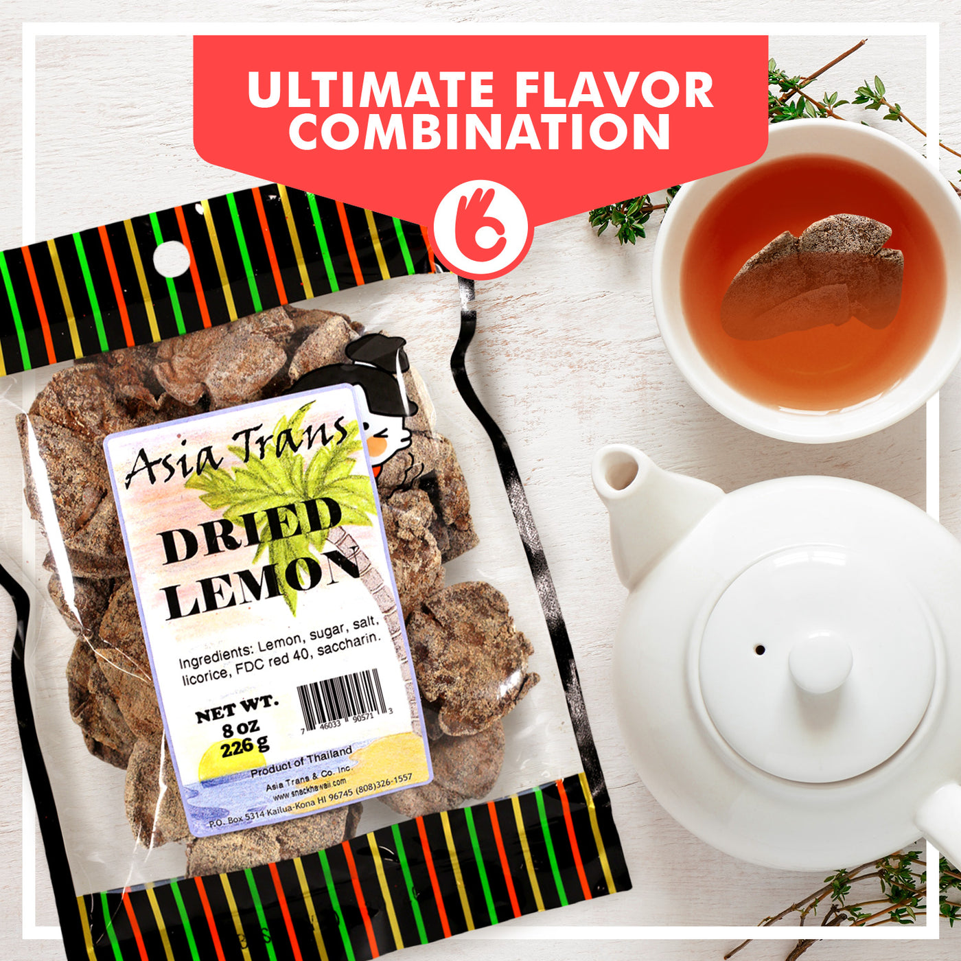 Dried Lemon - 3 Pack or 8oz Sizes Available - Snack Hawaii