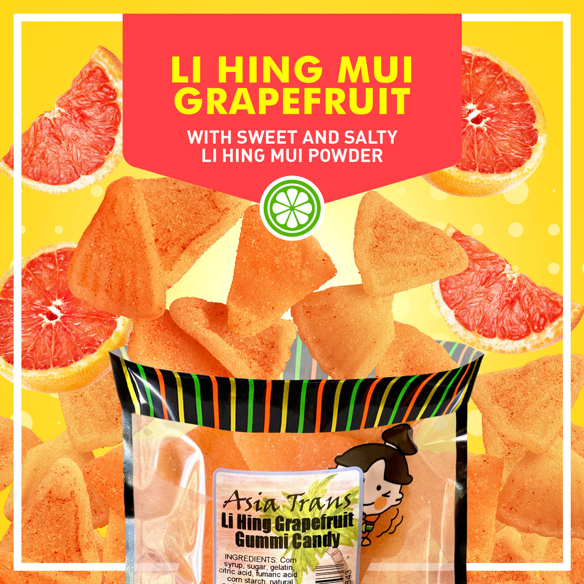 Li Hing Mui Grapefruit Gummy Candy — Snack Hawaii