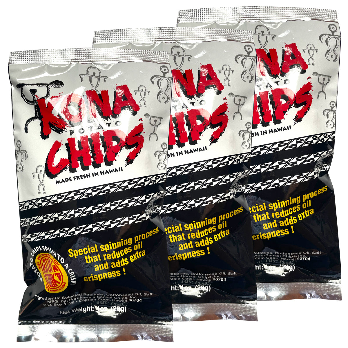 Kona Chips, Crispy Island Style Fish Chips 3-Pack | Snack Hawaii
