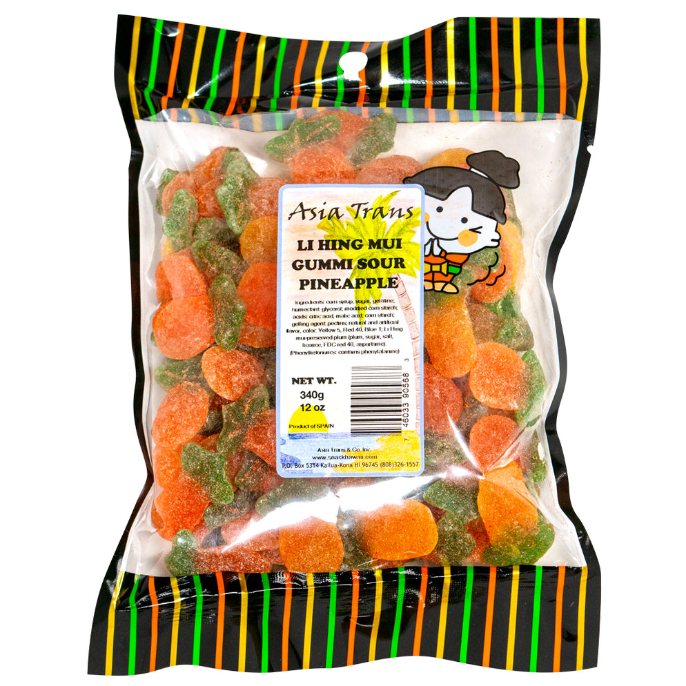 Li Hing Mui Gummi Sour Pineapples — Snack Hawaii