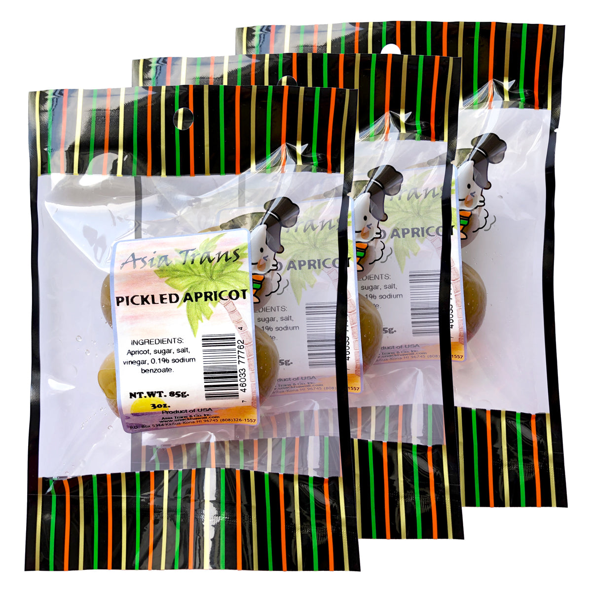 Sweet & Tangy Pickled Apricot 3-Pack | Snack Hawaii
